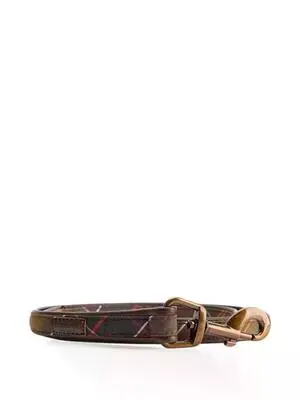 Barbour Tartan-print Leather-trim Dog Lead - Brown