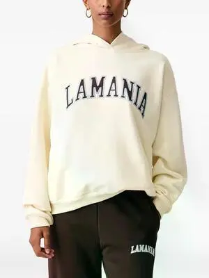 LA MANIA Los Logo-embroidered Oversized Hoodie - Neutrals
