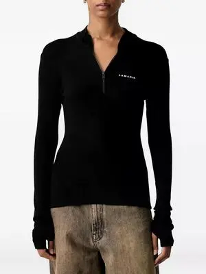LA MANIA Sheryl Ribbed-knit Top