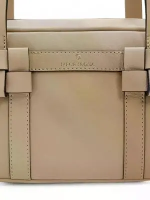 LA PORTEGNA Bibi Knotted Leather Tote Bag