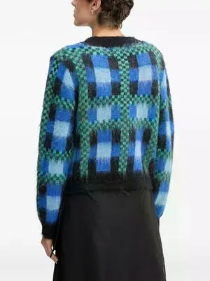 SANDRO FERRONE Check Buttoned Cardigan