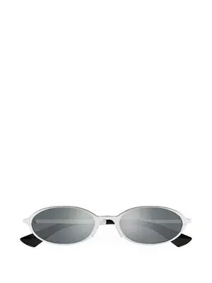 Saint Laurent Sl935 Oval-frame Sunglasses - Silver