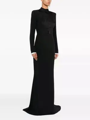 TOM FORD Satin-panelled High-neck Dress