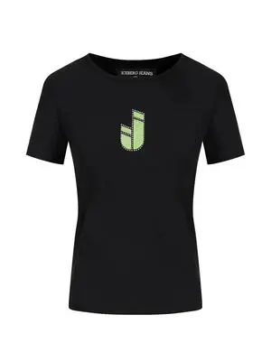 Iceberg Crystal-embellished Logo-patch T-shirt - Black