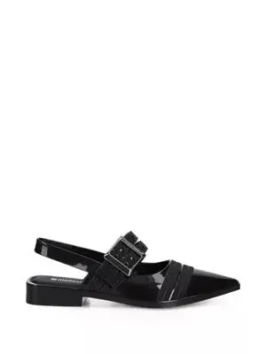Melissa Buckle-fastening Slingback Ballet Flats - Black