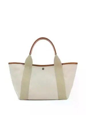 Balenciaga S Biarritz Leather-trim Canvas Tote Bag - Neutrals