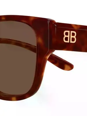 Balenciaga Bb Tortoiseshell-effect Square-frame Sunglasses