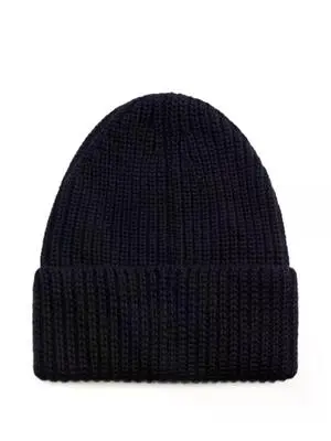 Woolrich Logo-patch Ribbed-knit Beanie Hat