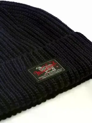 Woolrich Logo-patch Ribbed-knit Beanie Hat