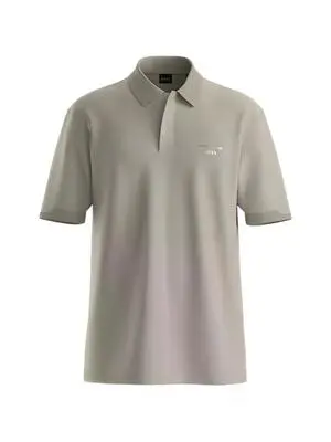 BOSS Logo-print Short-sleeve Polo Shirt - Neutrals