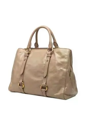 Miu Miu 2010-2026 Vitello Shine Satchel - Neutrals