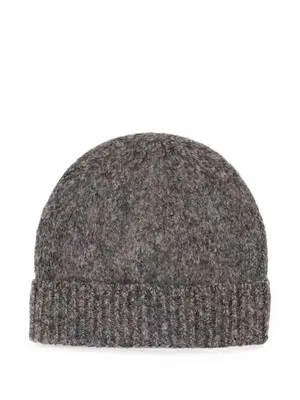 Officine Générale Fuzzy-knit Wool Beanie Hat - Grey