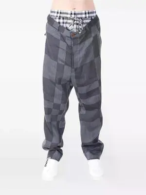 VIVIENNE WESTWOOD Checkered Drop-crotch Trousers - Grey