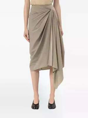 ENTIRE STUDIOS Fleur Asymmetrical Draped Skirt - Neutrals
