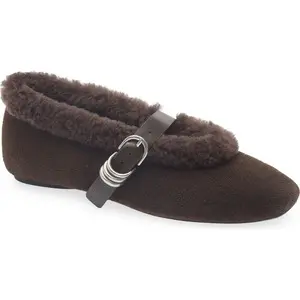 Rag & Bone Spire Genuine Shearling Mary Jane Leather Flat - Dccsd