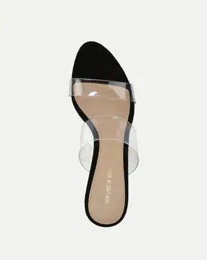 Veronica Beard Asha Mid-heel Sandal Clear Black
