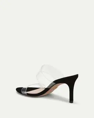 Veronica Beard Asha Mid-heel Sandal Clear Black