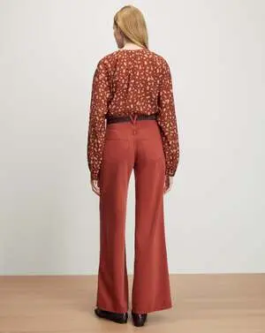Veronica Beard Lollie Floral Button-down Blouse - Rust Multi