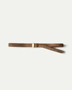 Veronica Beard Dash Suede Belt - Bark