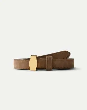 Veronica Beard Dash Suede Belt - Bark