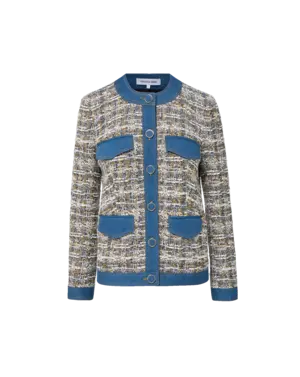 Veronica Beard Ainslie Tweed Jacket - Navy Multi