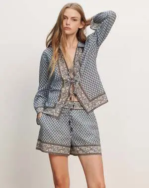 Veronica Beard Eva Scarf-print Blouse