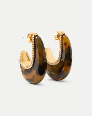Veronica Beard Resin J-hoop Earring