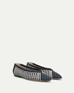 Veronica Beard Bancroft Woven Leather Flat