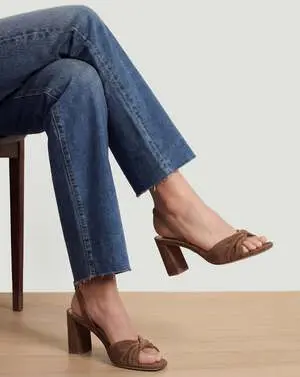 Veronica Beard Tullia Suede Slingback Sandal - Chestnut