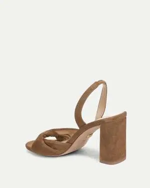 Veronica Beard Tullia Suede Slingback Sandal - Chestnut