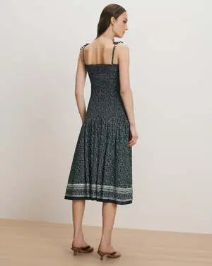Veronica Beard Marietta Smocked Midi Dress
