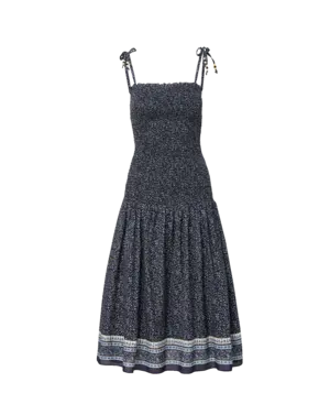 Veronica Beard Marietta Smocked Midi Dress