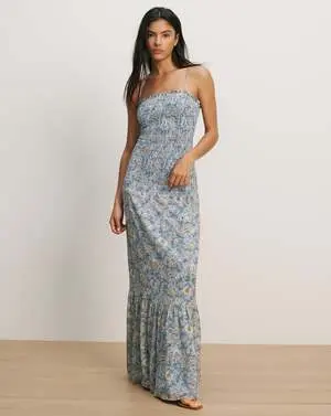 Veronica Beard Clem Floral Maxi Dress - Blue Jay Multi