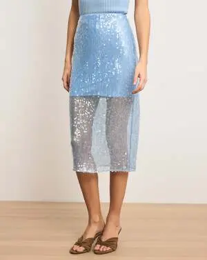 Veronica Beard Allora Sequin Midi Skirt