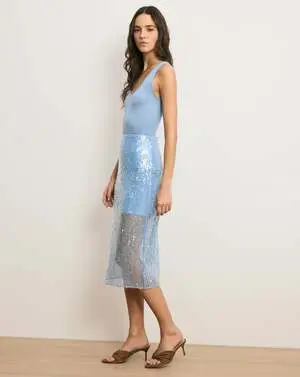 Veronica Beard Allora Sequin Midi Skirt