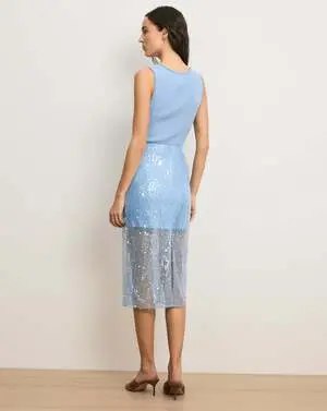 Veronica Beard Allora Sequin Midi Skirt