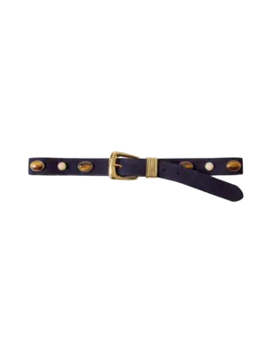 Veronica Beard Arch Embellished Suede Belt