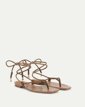Veronica Beard Rosetta Wrap Sandal - Chestnut