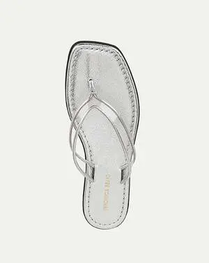 Veronica Beard Clea Jelly Flip-flop Sandal Silver Clear
