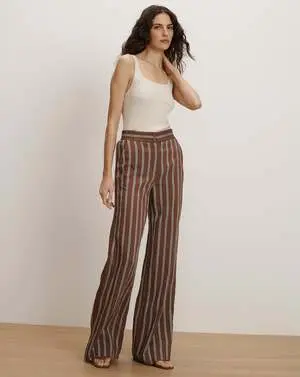 Veronica Beard Carraway Wide-leg Pant - Dark Mocha