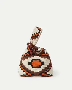 Veronica Beard Beaded Swing Clutch - Orange Multi