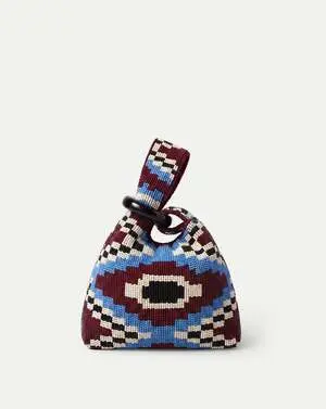 Veronica Beard Beaded Swing Clutch - Wine Multi
