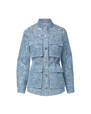Veronica Beard Lane Burnout Denim Jacket