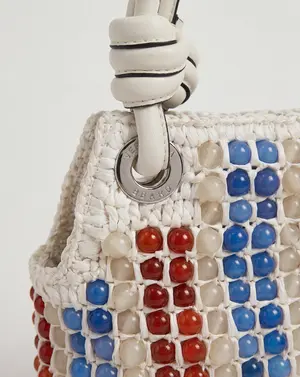 Veronica Beard Small Beaded Slouch Bag - Off-white Multi