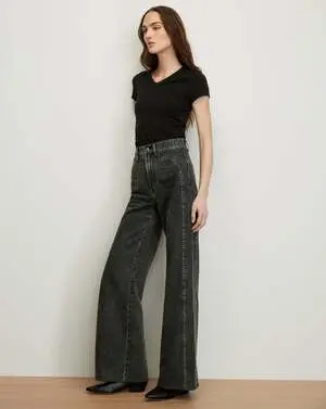 Veronica Beard Grant Studded Wide-leg Jean - Tornado
