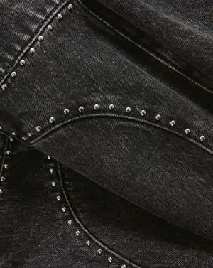 Veronica Beard Grant Studded Wide-leg Jean - Tornado