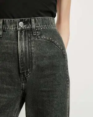 Veronica Beard Grant Studded Wide-leg Jean - Tornado