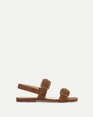 Veronica Beard Maglio Suede Sandal - Chestnut