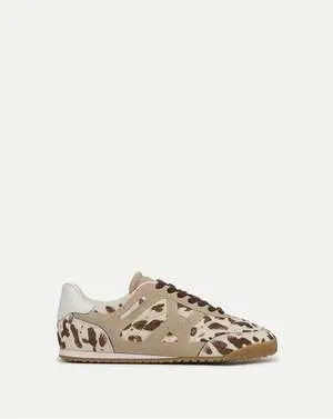 Veronica Beard Natalia Calf Hair Sneaker Sand Brown Multi