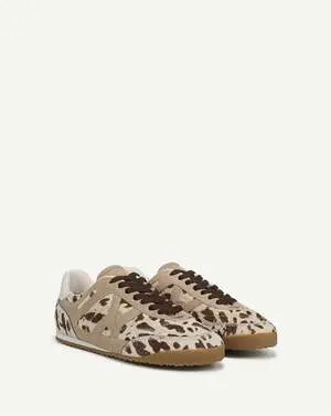 Veronica Beard Natalia Calf Hair Sneaker Sand Brown Multi